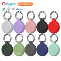 China Eraysun Silicone Protective Case Keychain Anti-lost Tracker Cover Waterproof Holder Shell for Apple AirTag Tracker Accessories for sale