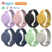 China Eraysun New Waterproof for Apple Airtag Holder Wristband Kids Silicone Case Bracelet Children for AirTags Case Watch Band for sale
