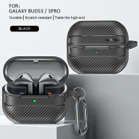 China Eraysun for Samsung Galaxy Earbuds 3 Pro Carbon Fiber Earphone Protective Case TPU PC Heavy Duty Armor Cover With Hook for sale