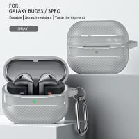 China Eraysun for Samsung Galaxy Earbuds 3 Pro Carbon Fiber Earphone Protective Case TPU PC Heavy Duty Armor Cover With Hook for sale