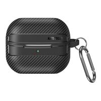 China Eraysun for Samsung Galaxy Earbuds 3 Pro Carbon Fiber Earphone Protective Case TPU PC Heavy Duty Armor Cover With Hook for sale