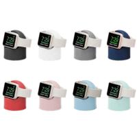 China Eraysun Oval Smart Watch Charging Stand for Apple Watch Charging Dock Silicone Holder Desktop Stands for sale