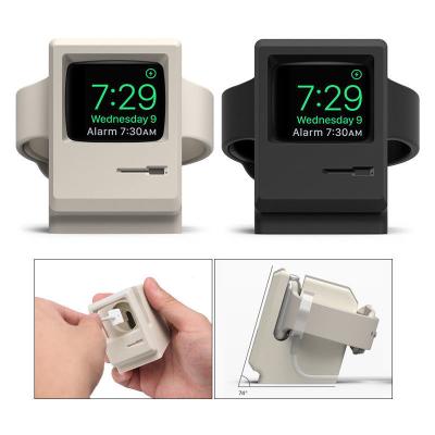 China Silicone Holder Smart Watch Charger Stand for Apple Watch Series 1 2 3 IWatch Dock Retro PC Design Mac Shape for sale