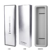 China Eraysun Custom Metal Rubber Nylon Strap Band Packaging Box Silver Portable Paper Organizer Gift Packaging Box for Smart Watches for sale