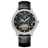 China Premium Men's Luxury Sun Moon and Stars Diamond Waterproof Leather Men Business Tourbillon Automatic Mechanical Watches for sale