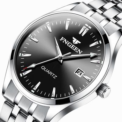 China Men's Quartz Watch Business Trend Waterproof Stainless Steel Watch Casual with Calendar Ultra Thin Men's Quartz Watches for sale