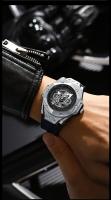 China Men's Wristwatch Fashion Trend Hollow Dial Luminous Waterproof Silicone Strap Casual Custom Trend Design Quartz Watches for Men for sale