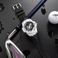 China Men's Wristwatch Fashion Trend Hollow Dial Luminous Waterproof Silicone Strap Casual Custom Trend Design Quartz Watches for Men for sale