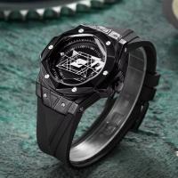 China Men's Wristwatch Fashion Trend Hollow Dial Luminous Waterproof Silicone Strap Casual Custom Trend Design Quartz Watches for Men for sale