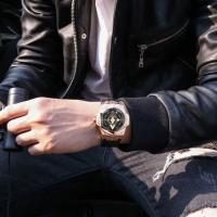 China Men's Wristwatch Fashion Trend Hollow Dial Luminous Waterproof Silicone Strap Casual Custom Trend Design Quartz Watches for Men for sale