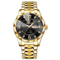 China Luxury Men's Quartz Watches Waterproof Week Date Relojes Hombre Luxury Luminous Hands Stainless Steel Band Wrist Watch Ladies for sale