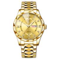 China Luxury Men's Quartz Watches Waterproof Week Date Relojes Hombre Luxury Luminous Hands Stainless Steel Band Wrist Watch Ladies for sale