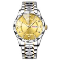China Luxury Men's Quartz Watches Waterproof Week Date Relojes Hombre Luxury Luminous Hands Stainless Steel Band Wrist Watch Ladies for sale