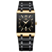 China High Quality Stainless Steel Strap Women Quartz Rose Gold Square Design Fashion Luxury Business Luminous Ladies Quartz Watches for sale