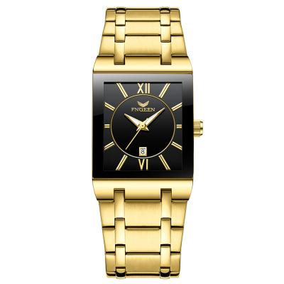 China High Quality Stainless Steel Strap Women Quartz Rose Gold Square Design Fashion Luxury Business Luminous Ladies Quartz Watches for sale