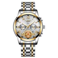 China Luxury Stainless Steel Band Business Waterproof Multifunction Trend Design Automatic Watch Men's Calendar for Men Quartz Watches for sale