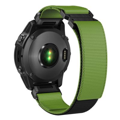 China Eraysun Nylon Watch Band for Garmin 22mm 26mm Quick Fit Strap Metal Buckle Sport Adjustable Breathable Elastic Watch Bands for sale