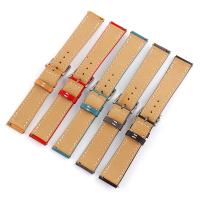 China Eraysun Cowhide Single Loop Bracelet Leather Watch Straps With Logo Customization Plain Real Top Grain Leather Gear Watch Band for sale