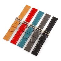 China Eraysun Cowhide Single Loop Bracelet Leather Watch Straps With Logo Customization Plain Real Top Grain Leather Gear Watch Band for sale