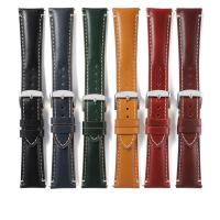 China Eraysun Handmade Shell Cordovan Tapered Genuine Leather Vintage Style Watch Bands 20/22/24mm Luxury Wrist Mens Watch Bands for sale