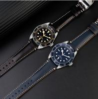 China Eraysun Handmade Shell Cordovan Tapered Genuine Leather Vintage Style Watch Bands 20/22/24mm Luxury Wrist Mens Watch Bands for sale