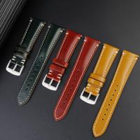 China Eraysun Handmade Shell Cordovan Tapered Genuine Leather Vintage Style Watch Bands 20/22/24mm Luxury Wrist Mens Watch Bands for sale