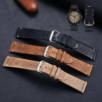 China Eraysun Custom Leather Belts 18mm 19mm 20mm 21mm 22mm Mens Women Wrist Watch Band Real Genuine Handmade Watch Leather Bands for sale
