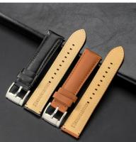 China Eraysun Custom Brown Genuine Leather Quick Release Watch Band Plain for Men and Women 22mm 24mm Cowhide Leather Watch Straps for sale