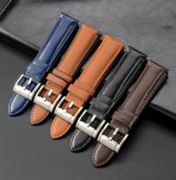 China Eraysun Custom Brown Genuine Leather Quick Release Watch Band Plain for Men and Women 22mm 24mm Cowhide Leather Watch Straps for sale