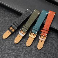 China Eraysun High Quality Top Grain Italy Leather Watch Straps 20mm Tapered Custom Logo Waterproof Genuine Leather Watch Bands for sale