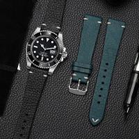 China Eraysun High Quality Top Grain Italy Leather Watch Straps 20mm Tapered Custom Logo Waterproof Genuine Leather Watch Bands for sale