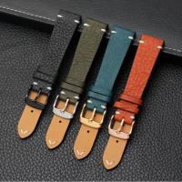China Eraysun High Quality Top Grain Italy Leather Watch Straps 20mm Tapered Custom Logo Waterproof Genuine Leather Watch Bands for sale