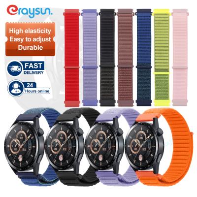China Eraysun Smart Watch Strap Adjustable Luxury 20mm 22mm Unisex Nylon Loop Sport Soft Fabric Breathable Watch Bands for sale