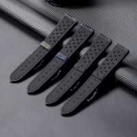 China Eraysun Rally Hybrid Nylon Leather Smartwatch Watch Band Breathable Holes Adjustable 18mm 20mm 22mm Mens for sale