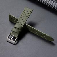 China Eraysun Rally Hybrid Nylon Leather Smartwatch Watch Band Breathable Holes Adjustable 18mm 20mm 22mm Mens for sale