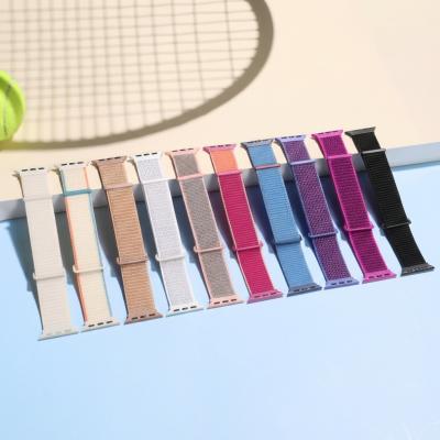 China Colorful Nylon Watch Strap for Apple Watch Series 10 46mm 42mm Series 8 7 45mm 41mm SE 3 Ultra 2 Woven Sport Band for Women for sale