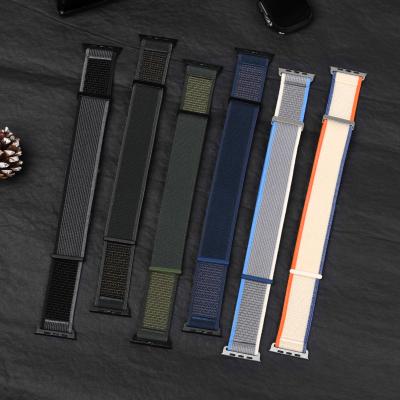 China 2026 Nylon Loop Band for Apple Watch Series 11 10 46mm 42mm SE 3 Ultra 2 49mm Series 9 8 45mm Soft Breathable Strap Men for sale