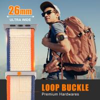 China 2026 Nylon Loop Band for Apple Watch Series 11 10 46mm 42mm SE 3 Ultra 2 49mm Series 9 8 45mm Soft Breathable Strap Men for sale