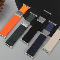 China Wholesale Nylon Watch Bands for Apple Watch Series 10 46mm 42mm Series 9 8 7 45mm 41mm SE Ultra 2 Soft Woven Loop Strap for sale