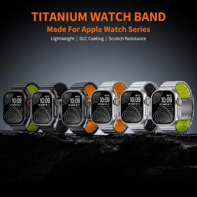 China DLC Coated Pure Stainless Steel Watch Band for Apple Watch Ultra 3 2 Series 11 10 9 46mm 49mm Sandblasted Finish Strap for Men for sale