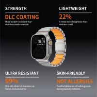 China DLC Coated Pure Stainless Steel Watch Band for Apple Watch Ultra 3 2 Series 11 10 9 46mm 49mm Sandblasted Finish Strap for Men for sale
