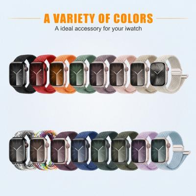 China Multicolor Nylon Watch Strap for Apple Watch Series 10 9 8 SE 3 46mm 45mm 44mm 42mm 41mm 40mm 38mm Sport Loop Band for IWatch for sale