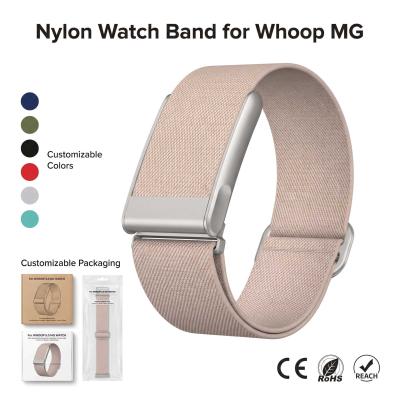 China Breathable Elastic Braided Nylon Band for Whoop MG Soft Comfort Strap Universal Fitness Tracker Nylon Watch Straps for sale