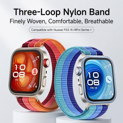China Manufacturer Stretchy Nylon Watch Band for Huawei Watch 4 Pro Fit4 Fit3 Adjustable Buckle Breathable 22mm Elastic Watch Strap for sale