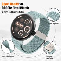China Custom Elastic Nylon Watch Strap 41mm 45mm for Google Pixel Watch 4 3 2  Fabric Seamless Adjustable Band Women for sale