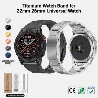 China Luxury Quick Release Titanium Metal Band 22mm 26mm Universal Comfort Durable Sport Strap Titanium Watch Strap for sale