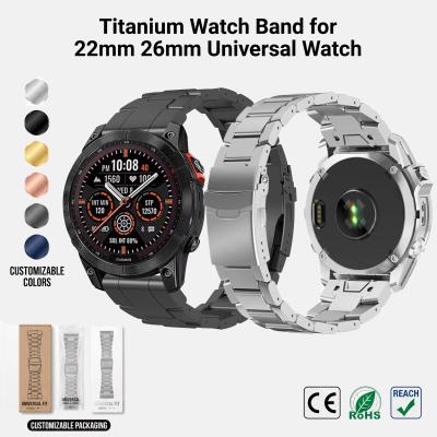China Luxury Quick Release Titanium Metal Band 22mm 26mm Universal Comfort Durable Sport Strap Titanium Watch Strap for sale