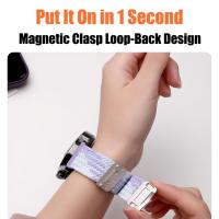 China Universal Magnetic Braided Nylon 20mm 22mm Watch Band Breathable Comfort Soft Elastic Watch Strap for sale