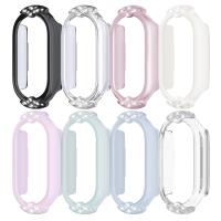 China Eraysun Watches Accessory for Xiaomi Band 8 9 10 Universal PC Single-Row Drilled Hollow Design Watch Cases for sale
