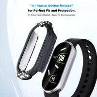 China Eraysun Watches Accessory for Xiaomi Band 8 9 10 Universal PC Single-Row Drilled Hollow Design Watch Cases for sale